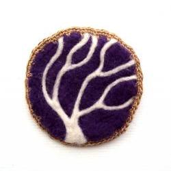 Felt Brooch, Purple Tree Pin, Needle Felted Woodland Badge, Made To ...